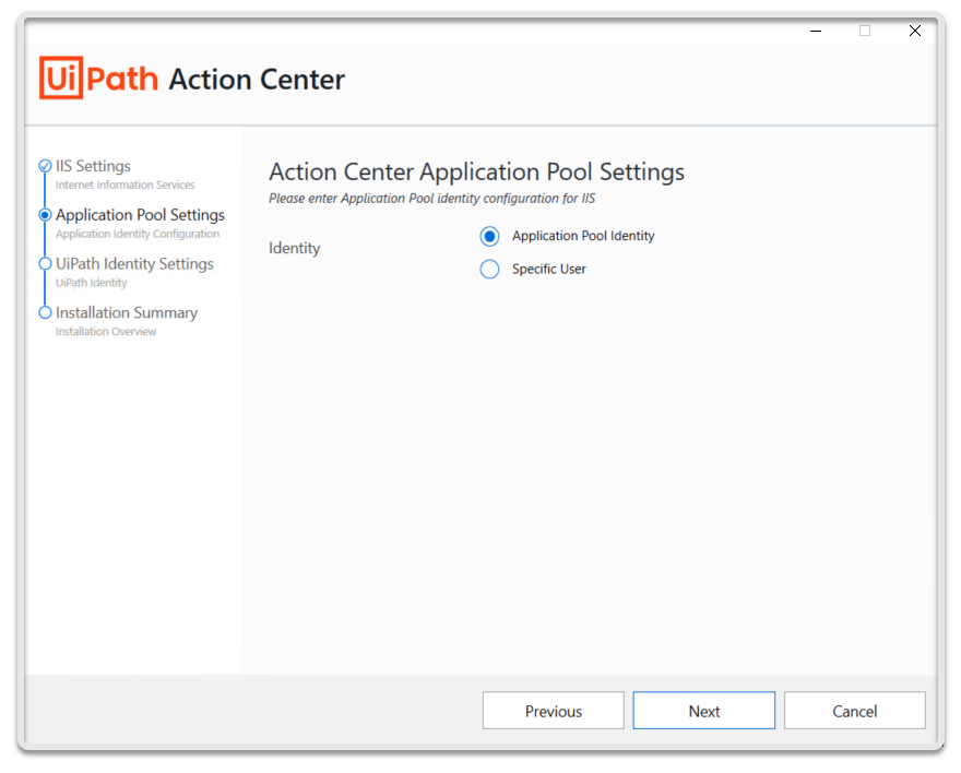 Action Center – Installationsschritte