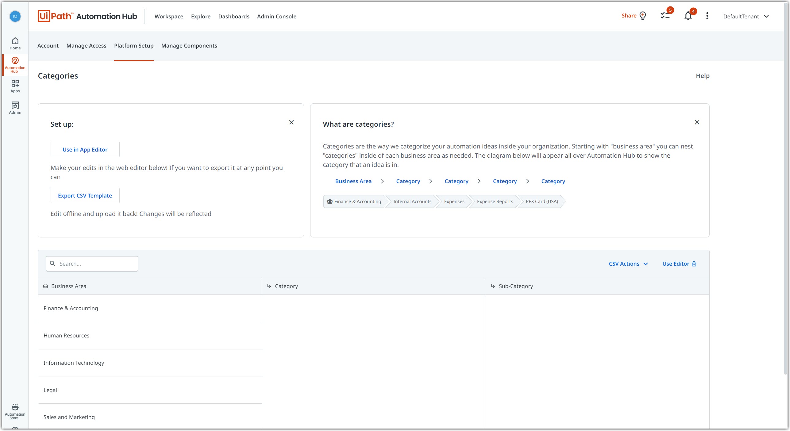 Automation Hub – Plattformeinrichtung
