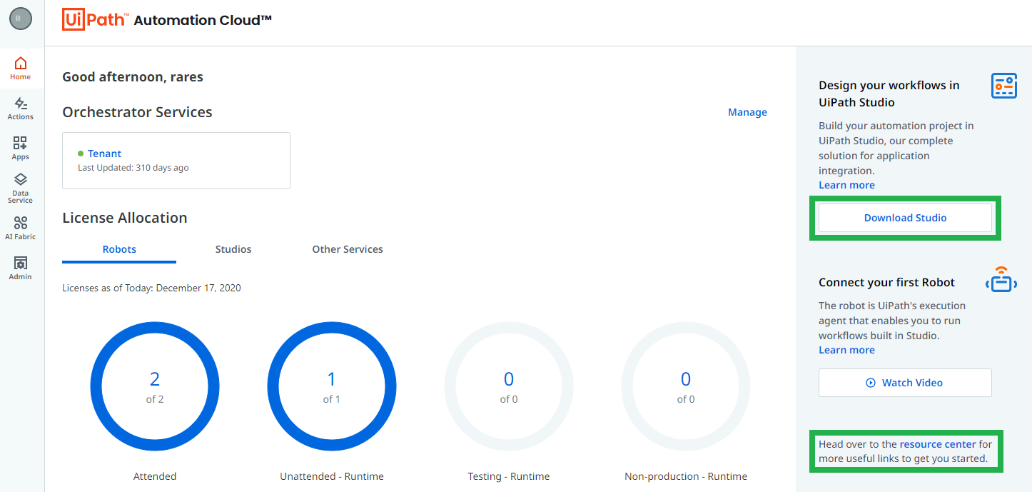 Robot – Bereitstellen von Unattended-Robotern – Enterprise- Lizenz