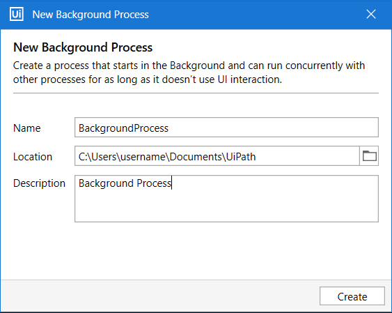 Studio – Hintergrundprozess