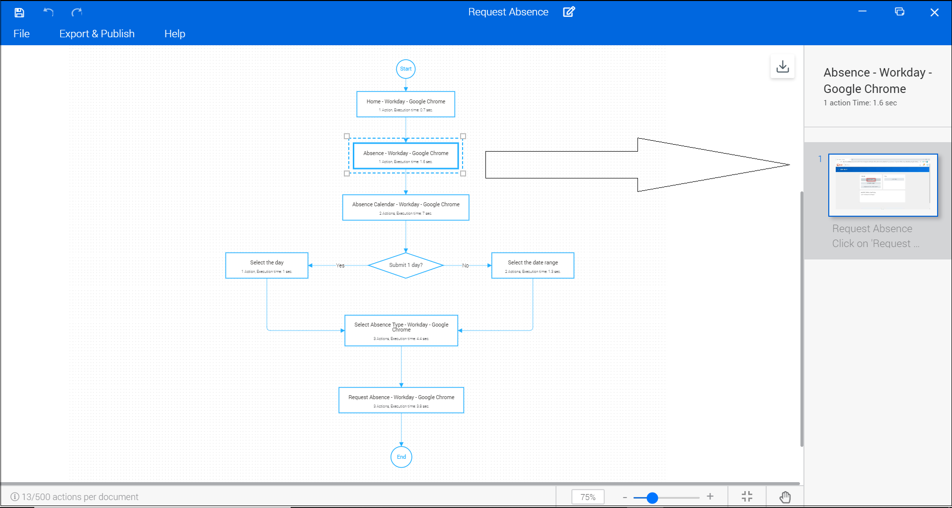 Task Capture – Anzeigen und Bearbeiten des Prozesses