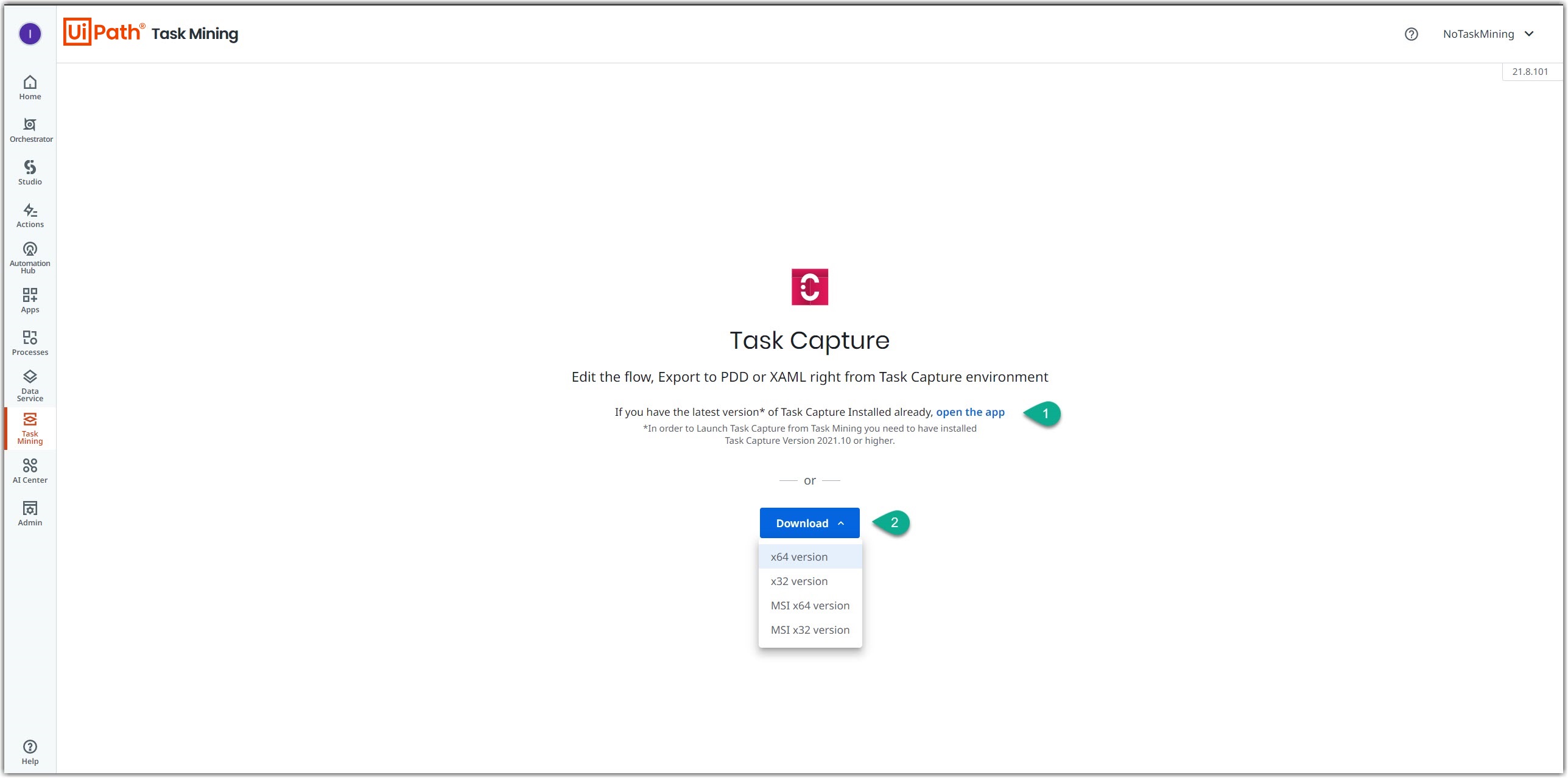 Task Capture – Task Mining-Integration