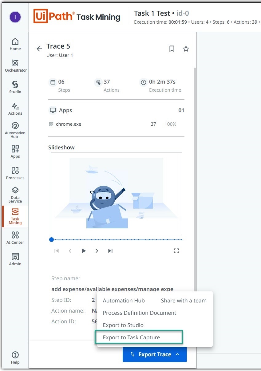 Task Capture – Task Mining-Integration