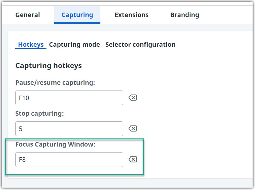 Task Capture – Erfassungseinstellungen