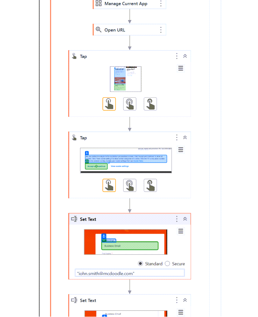 Test Suite – Erstellen von Workflows für die mobile Automatisierung