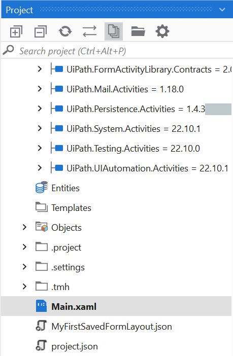 Actividades: uso de un diseño de formulario externo