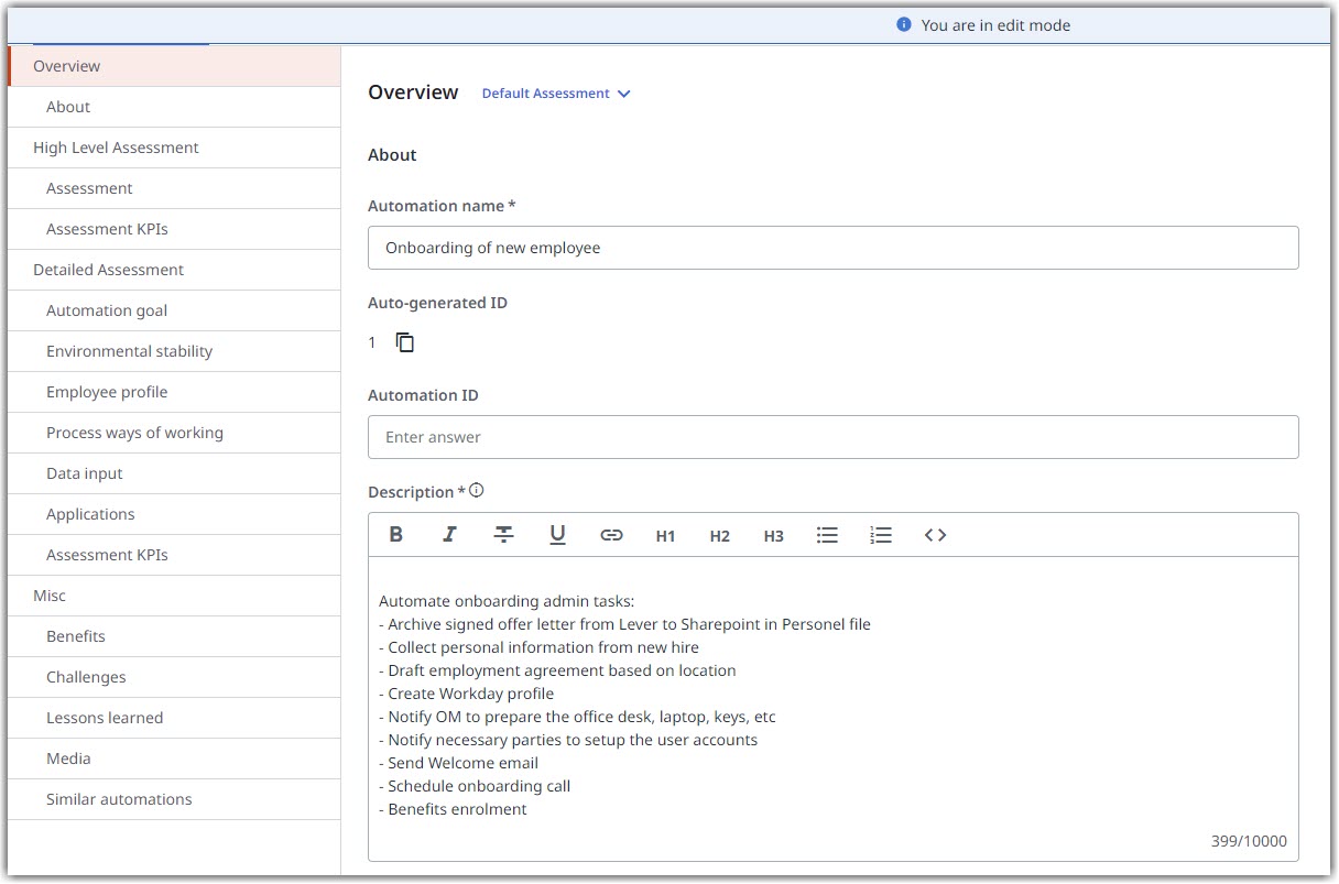 Automation Hub: acerca de la información
