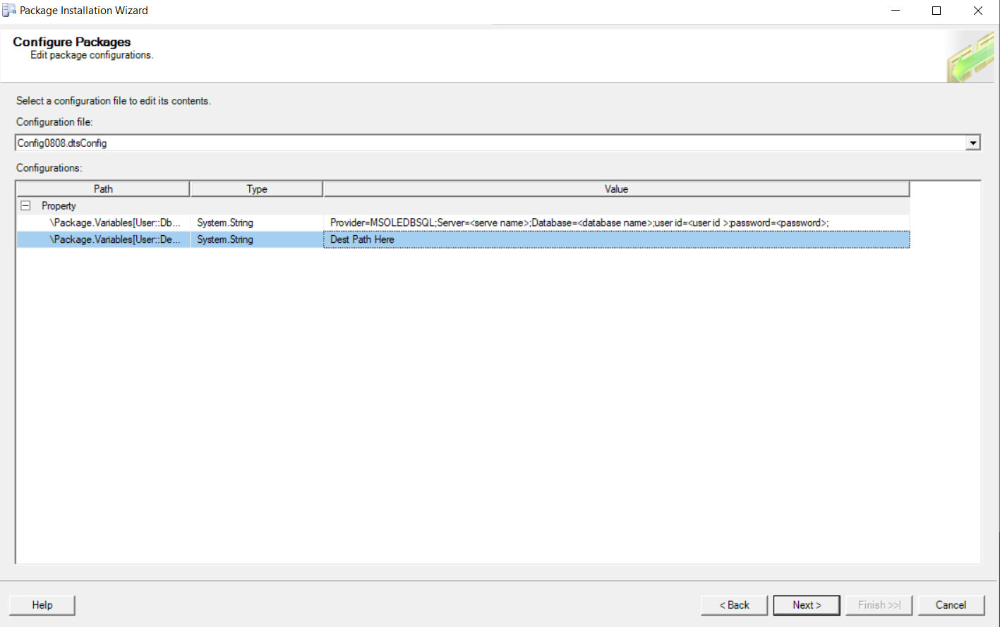 Insights: exportar datos mediante la implementación de un paquete SSIS