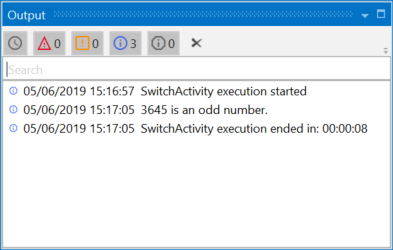 Studio: ejemplo de uso de una actividad de Switch
