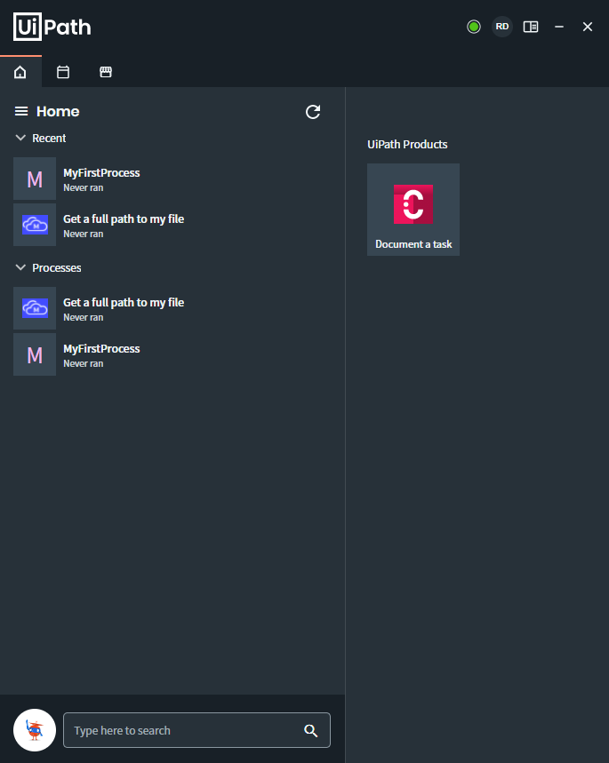 Task Capture: recepción del archivo del instalador