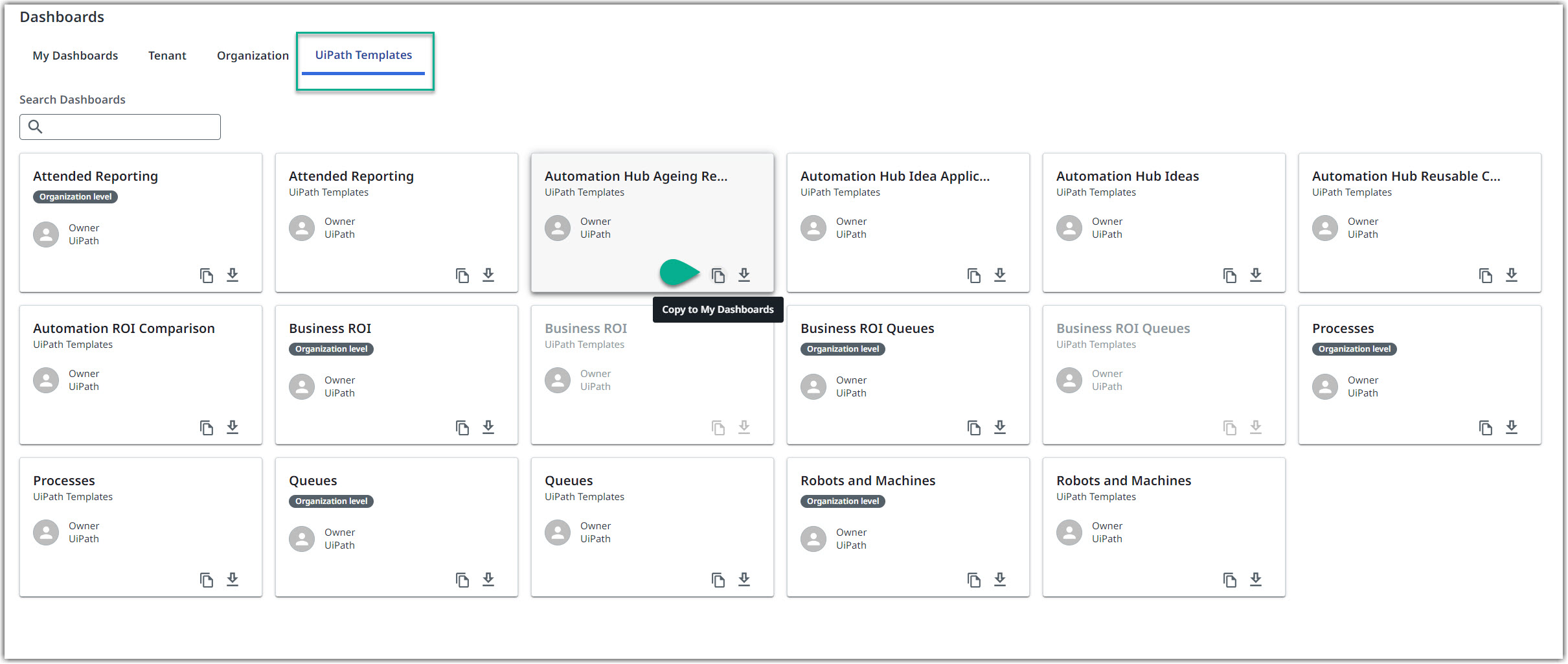 Insights - Utilisation des tableaux de bord Automation Hub
