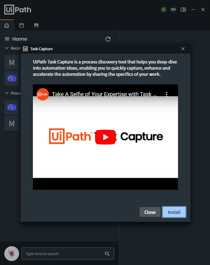 Robot - Lanceur de Task Capture