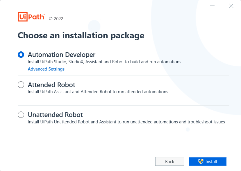 Robot - Installation du Robot