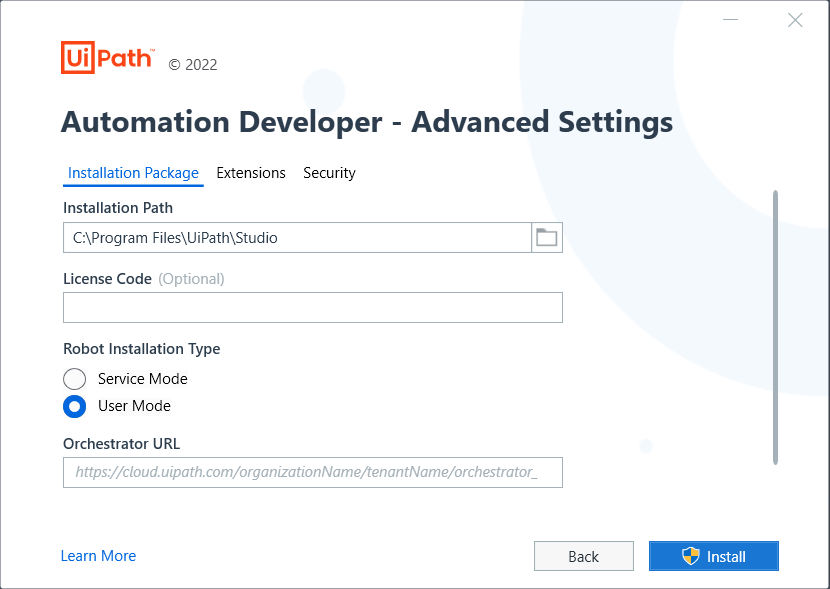 Studio - Installation de Studio