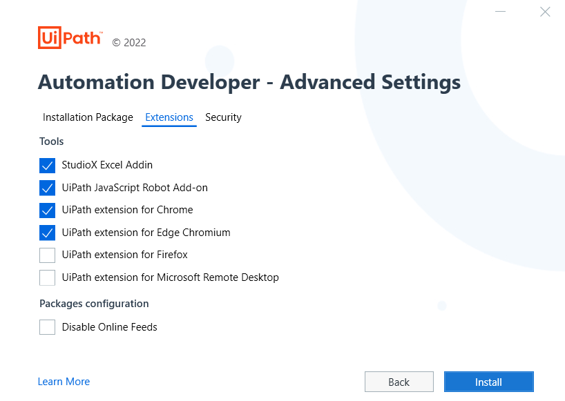 Studio - Extension pour Edge