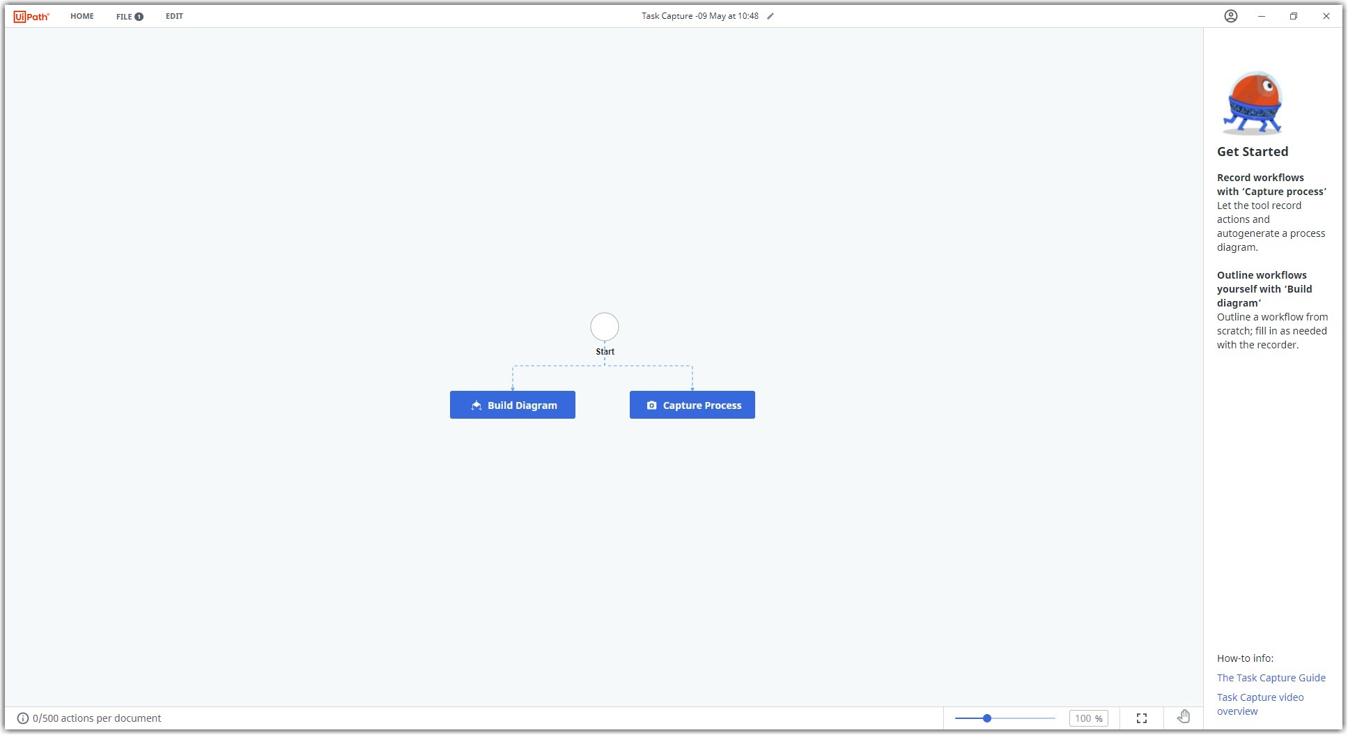 Task Capture - Créer un diagramme