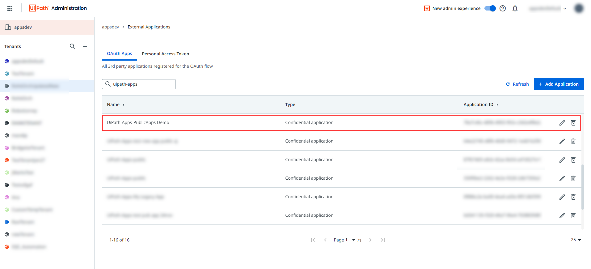 Apps - パブリック アプリ