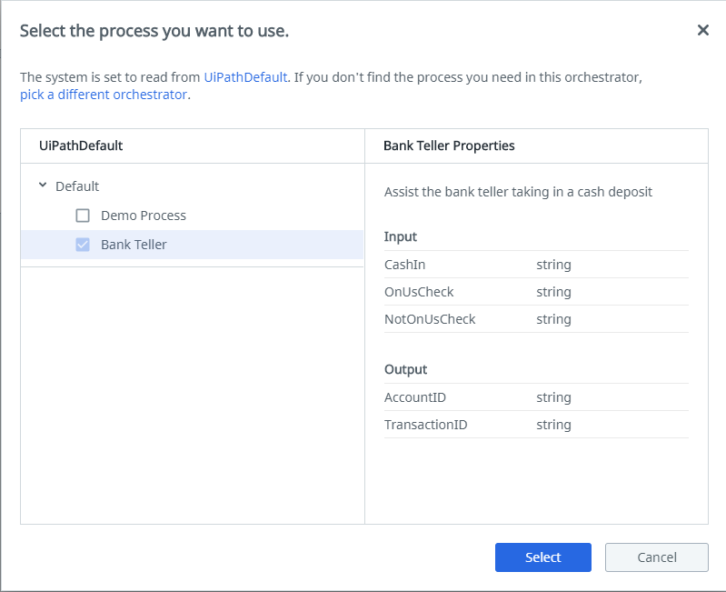 Apps - Orchestrator からプロセスを参照する