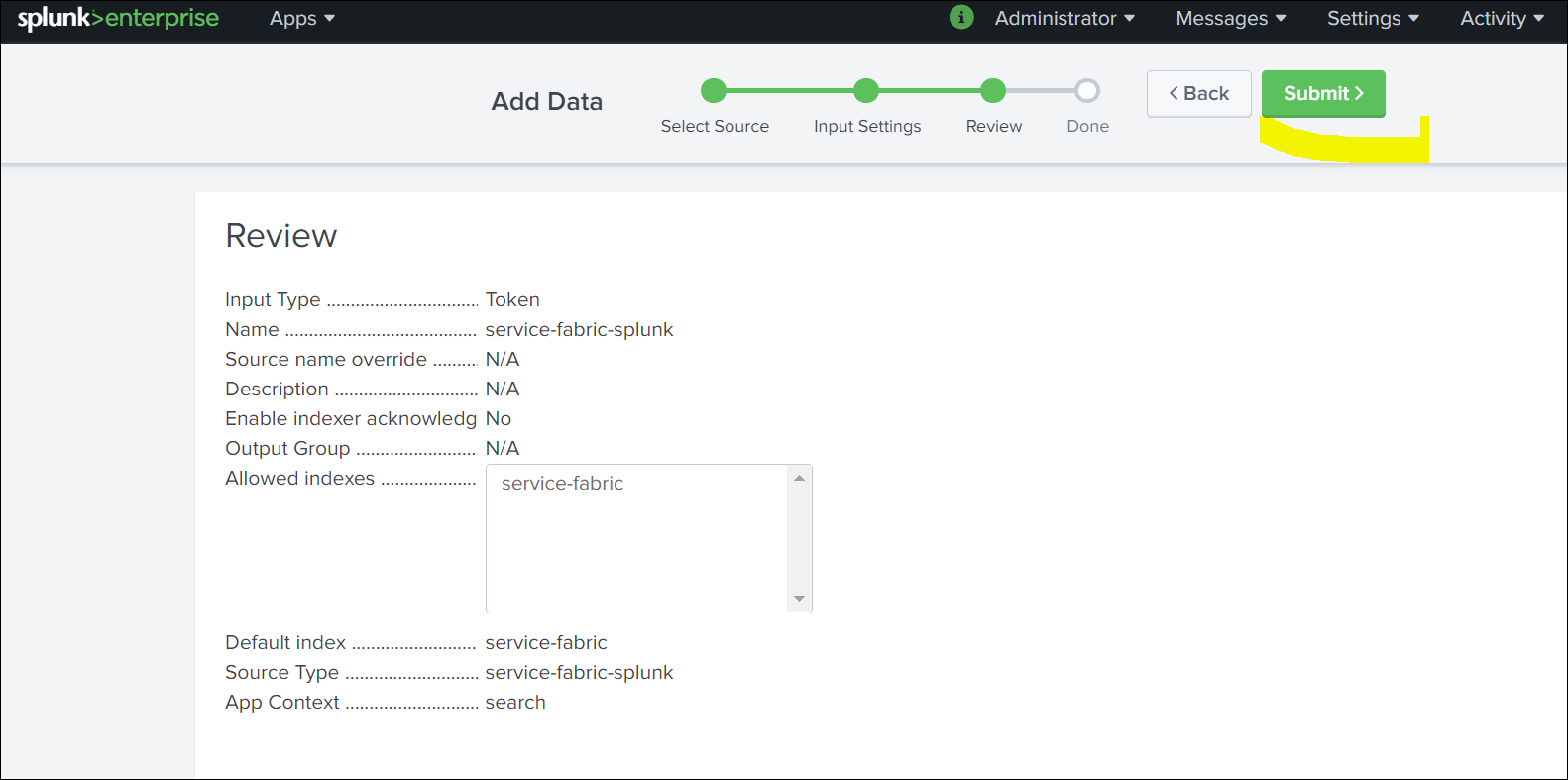 Automation Suite - アプリケーション ログを Splunk に転送する
