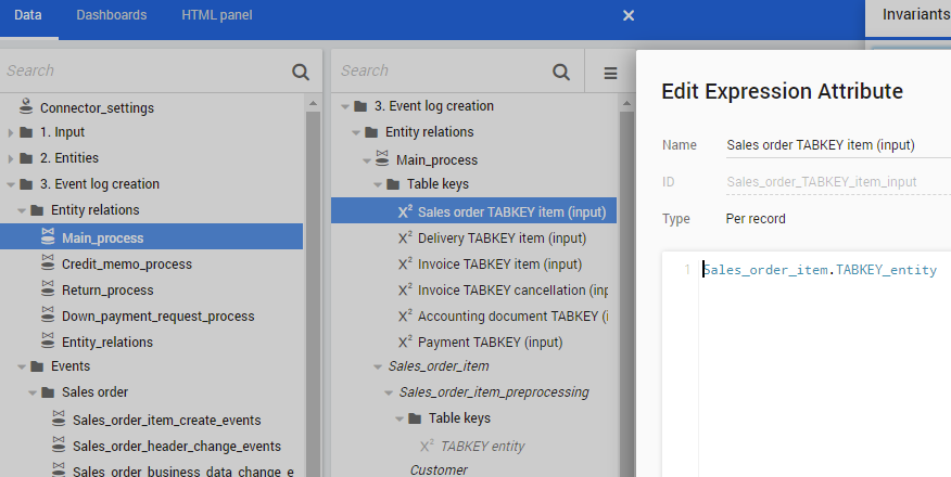 Process Mining - SAP Connector for AppOne にエンティティを追加する