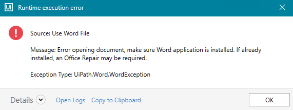 Studio - Microsoft Office の問題