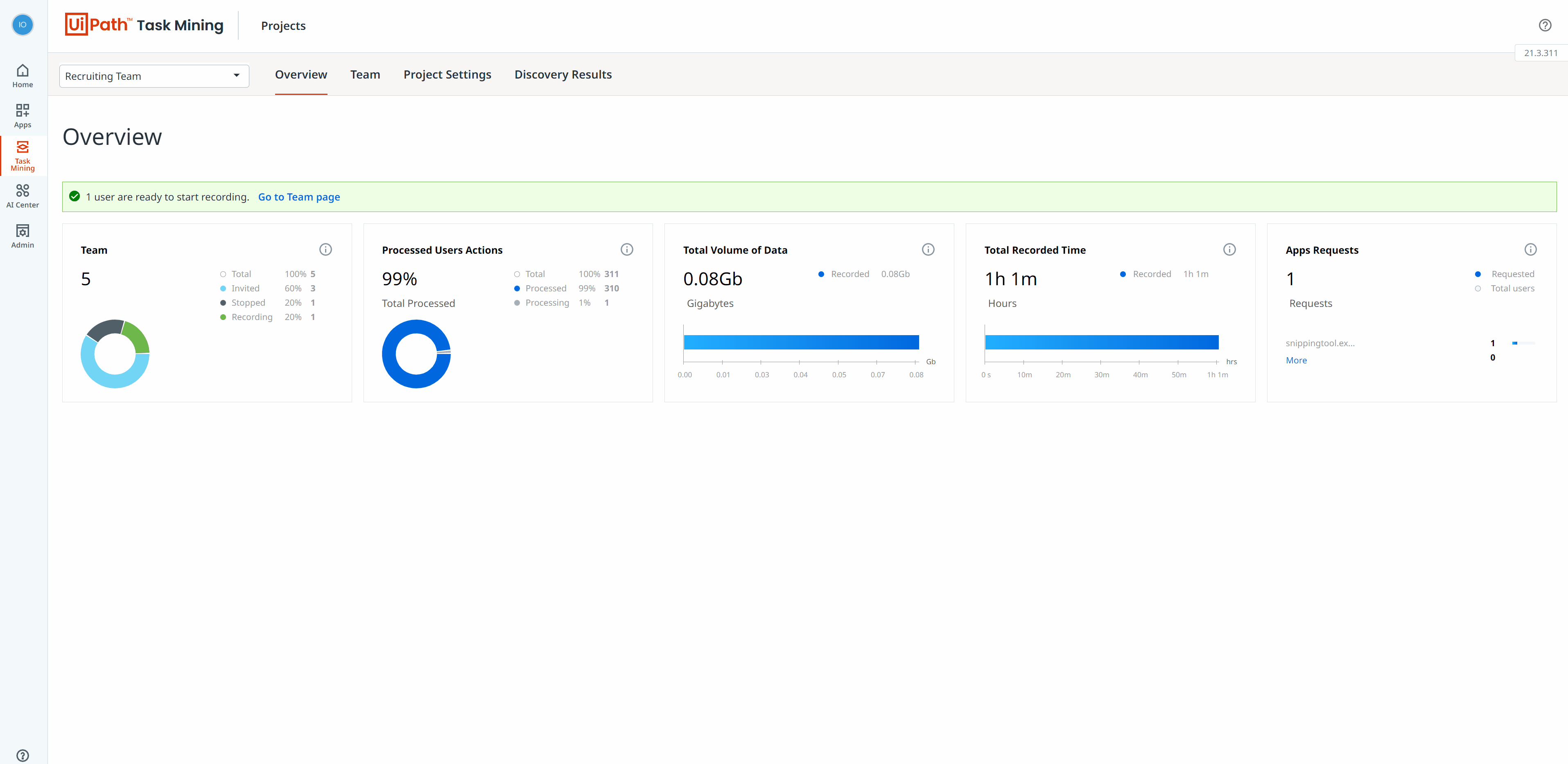 Task Mining - Task Mining プロジェクトを開始する