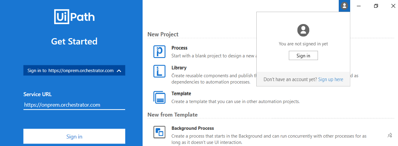 Robot - Configurando o login interativo
