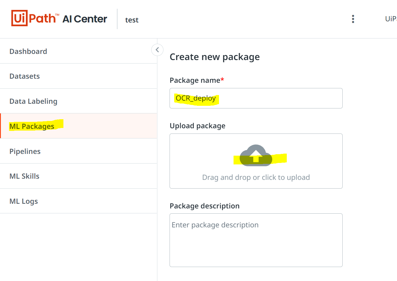 Document Understanding - 部署 UiPath 文档 OCR